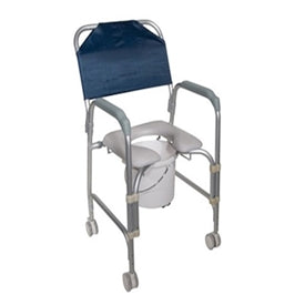 Drive Medical Aluminum Shower Chair & Commode with Casters | 300 lb ...